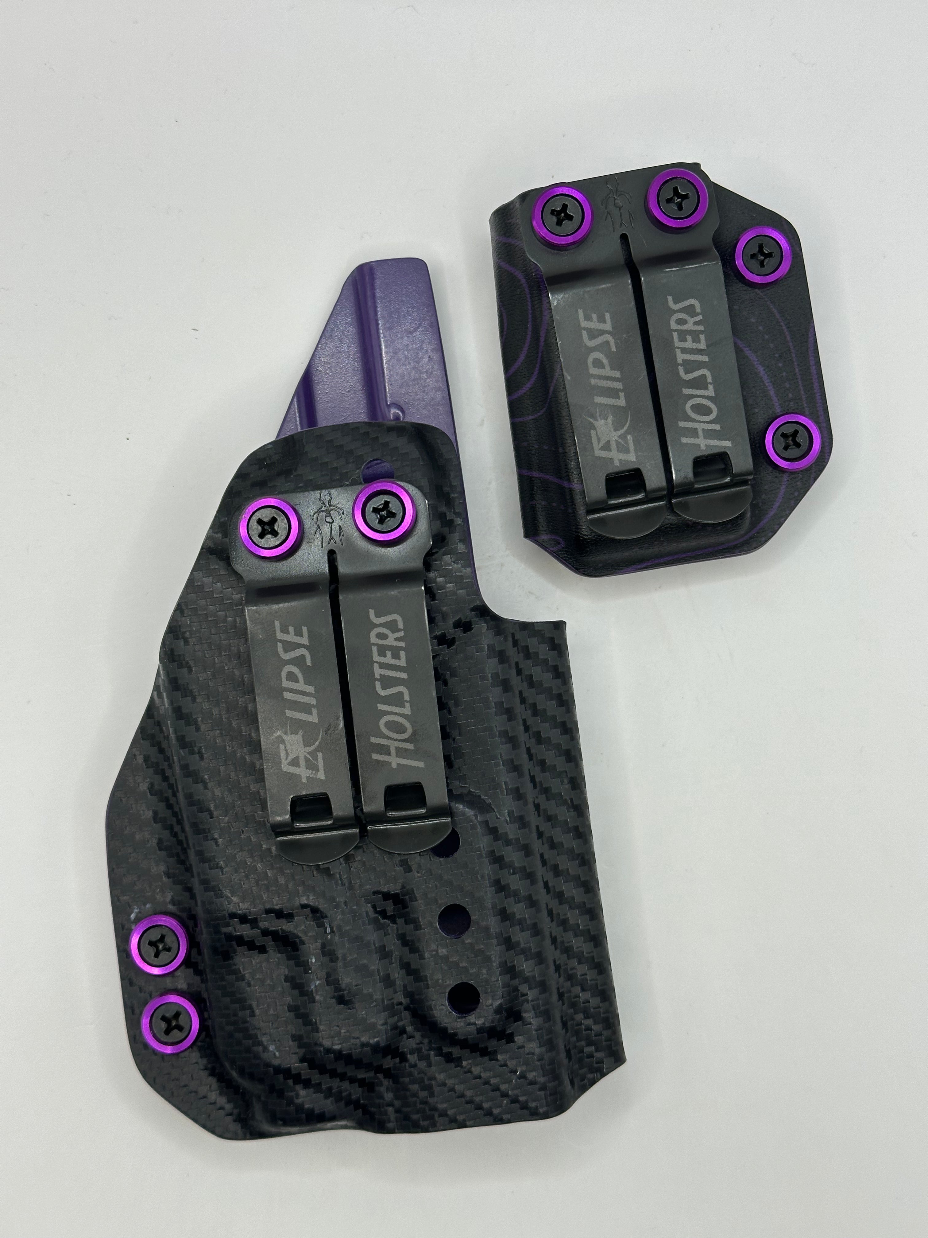 GS-143 Glock 19 with TLR7 - IWB - Carbon Fiber Black/Purple SET – Eclipse Holsters